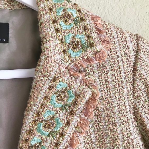 True Meaning | Jackets & Coats | True Meaning Tweed Embroidered Blazer ...